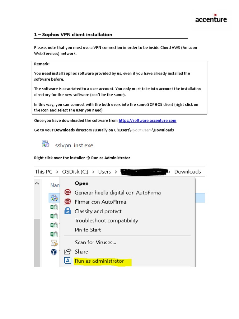 1 - Sophos VPN Client Installation: Remark | PDF | Virtual Private ...