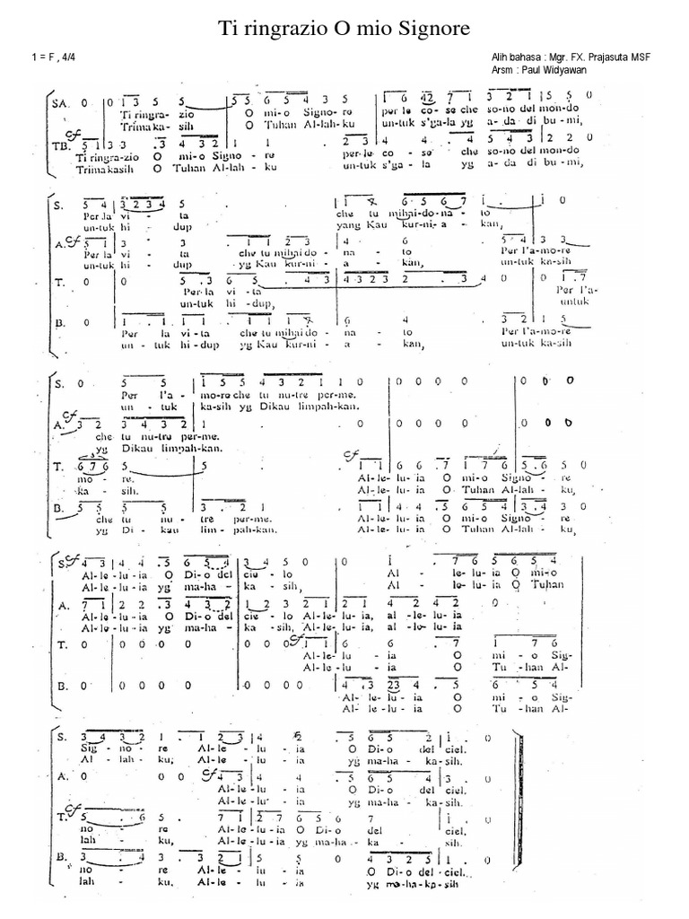 Ti Ringrazio O Mio Signore | PDF