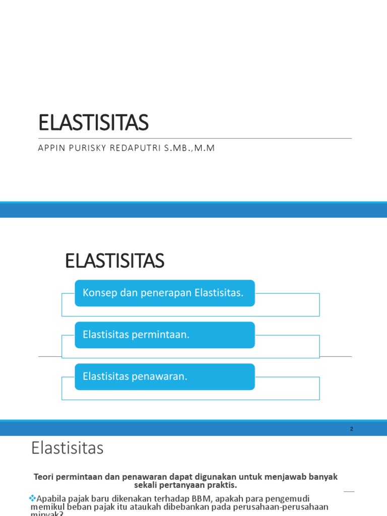 Elastisitas Ekonomi dan Penerapannya | PDF