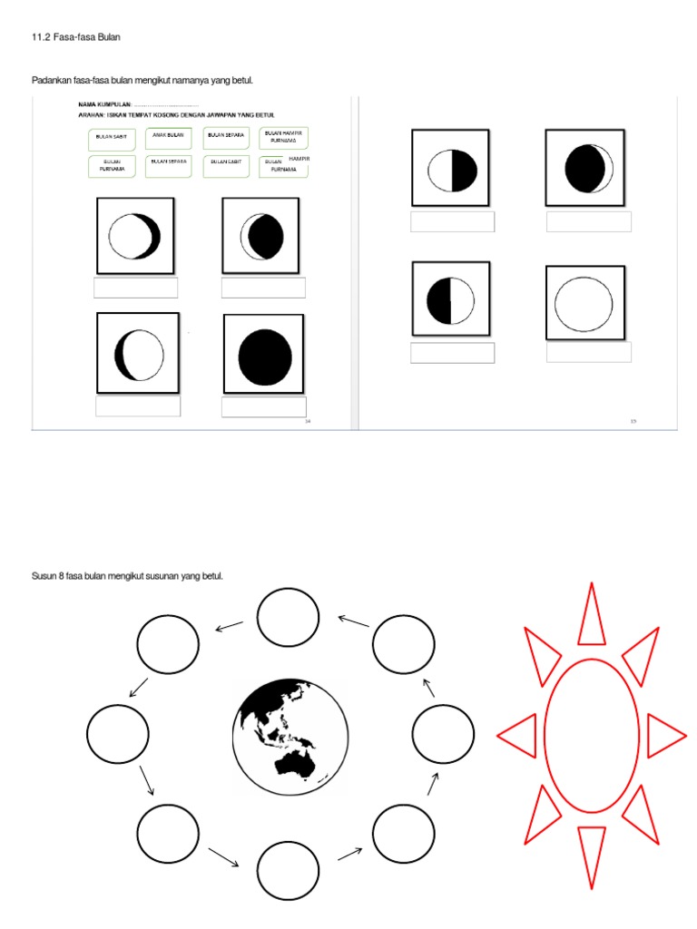 Lembaran Kerja Fasa Bulan | PDF | Seni & Disiplin Bahasa