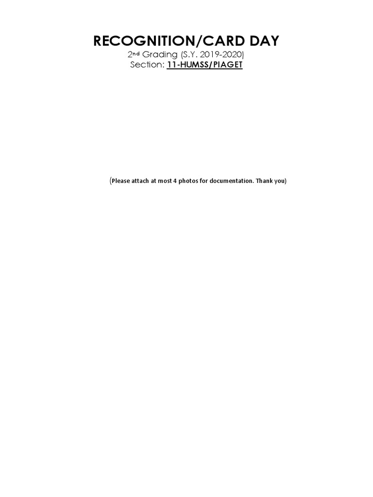 Recognition Card Day Template | PDF