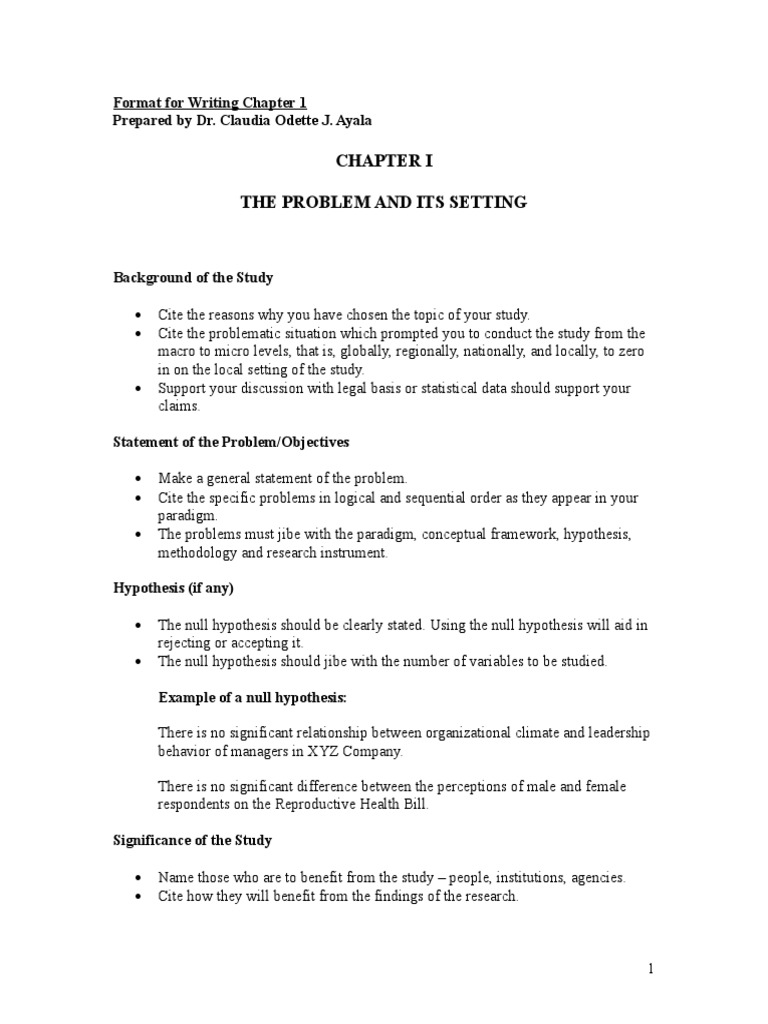 How To Write Chapter 1 | PDF | Hypothesis | Conceptual Framework