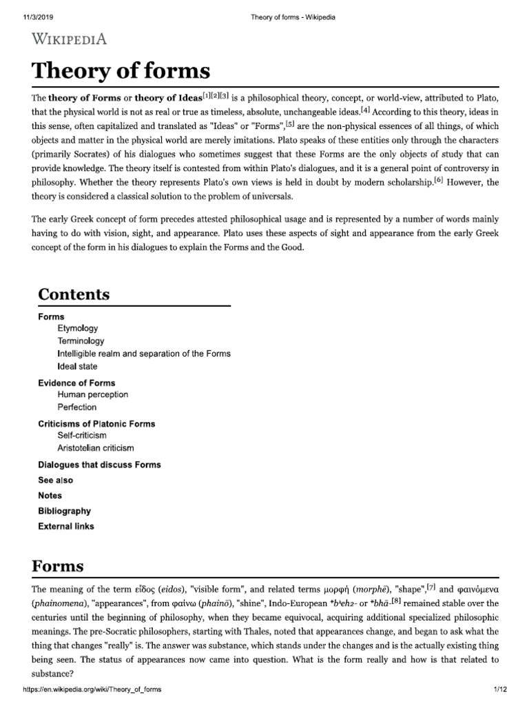 Theory of Forms | PDF