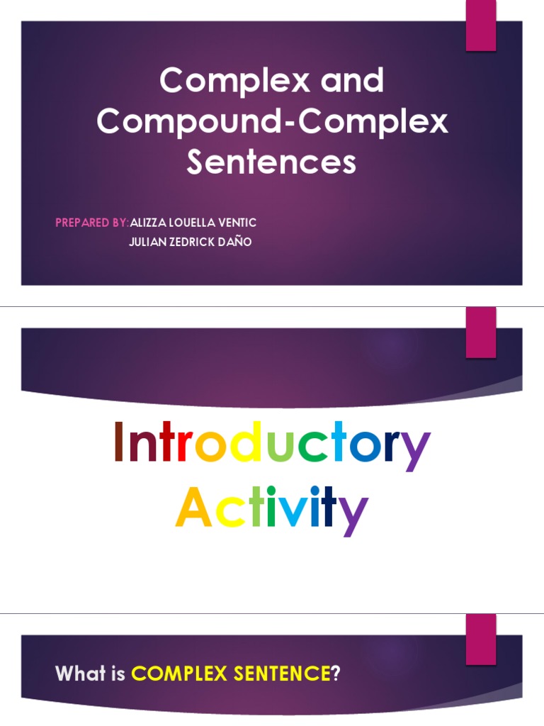 Complex and Compound Complex Sentences | PDF | Language Arts & Discipline