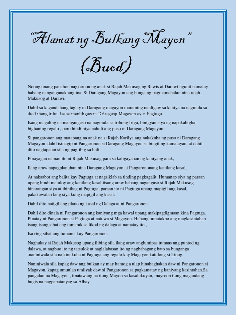 Alamat NG Bulkang Mayon | PDF