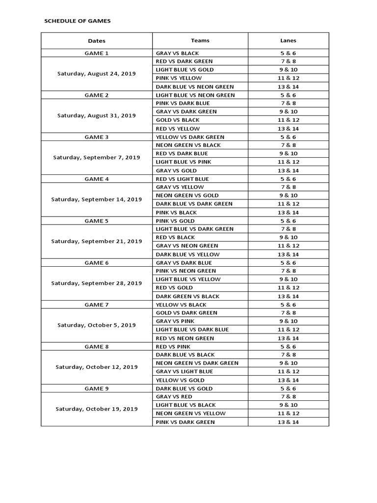 Lane Assignments | Download Free PDF | Green | Grey