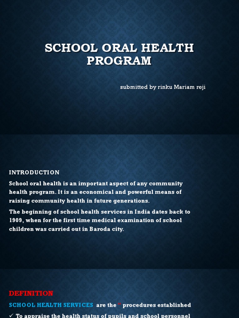 School Oral Health Program | PDF | Oral Hygiene | Dentistry
