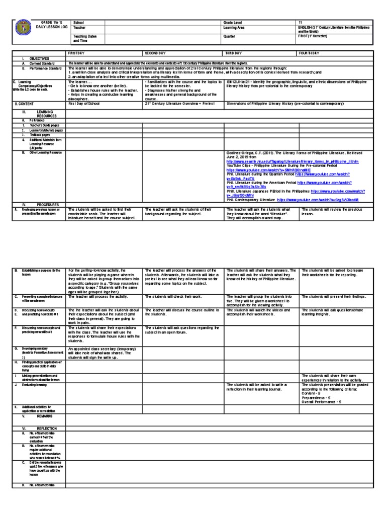 21st Century Literature DLL | PDF | Learning | Psychology 21st Century Literature DLL | PDF | Learning | Psychology