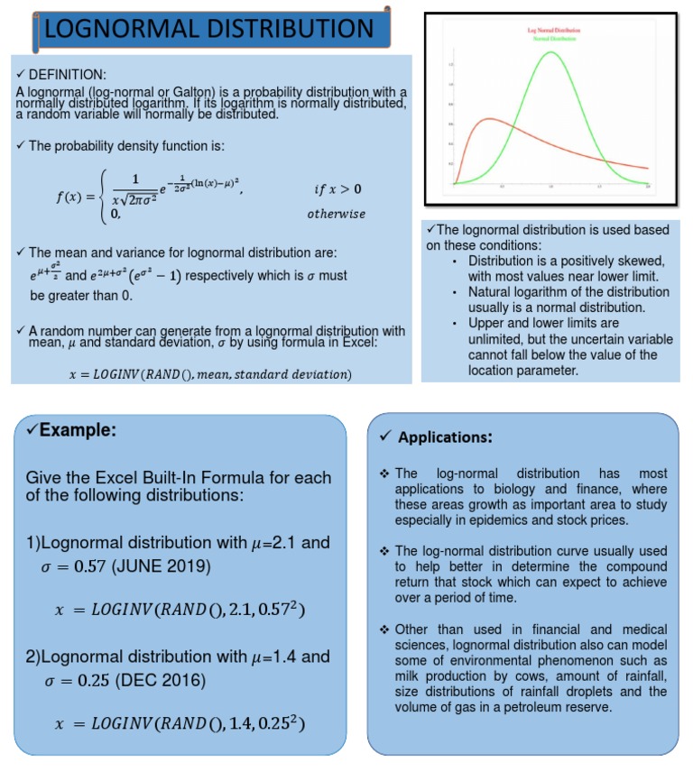 Lognormal Distribution Presentation | PDF | Probability Theory | Statistics