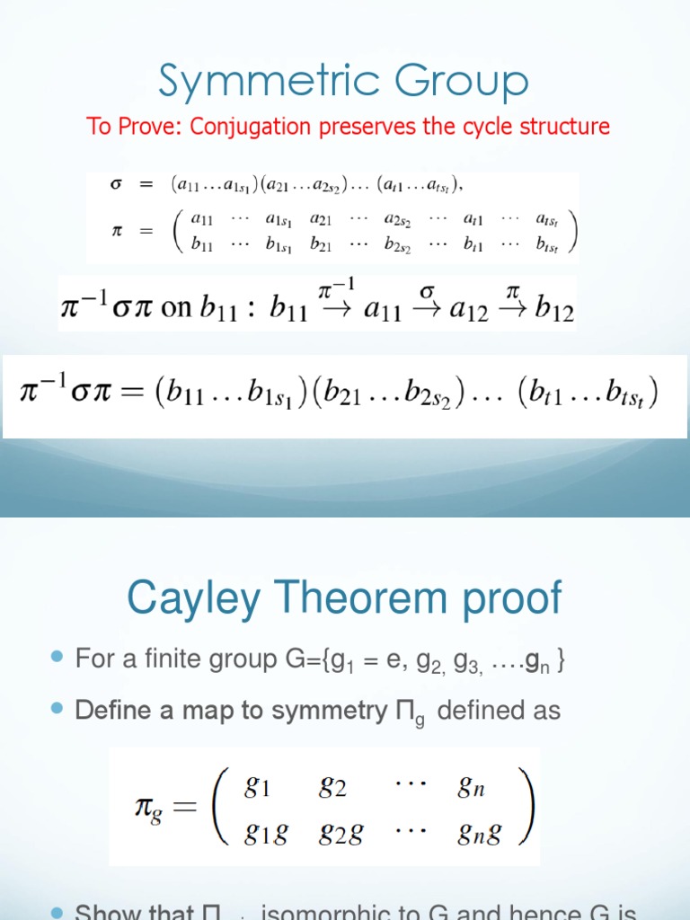 Symmetric Group: To Prove: Conjugation Preserves The Cycle Structure ...