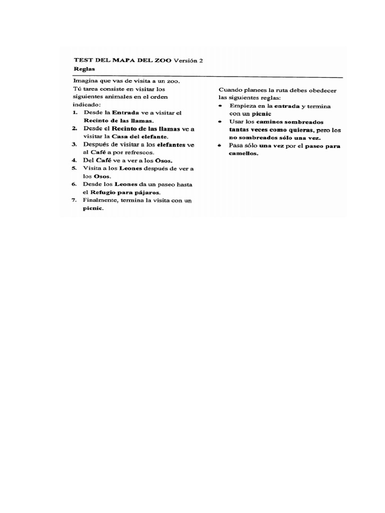 Test Mapa Zoo Vesion 2 | PDF
