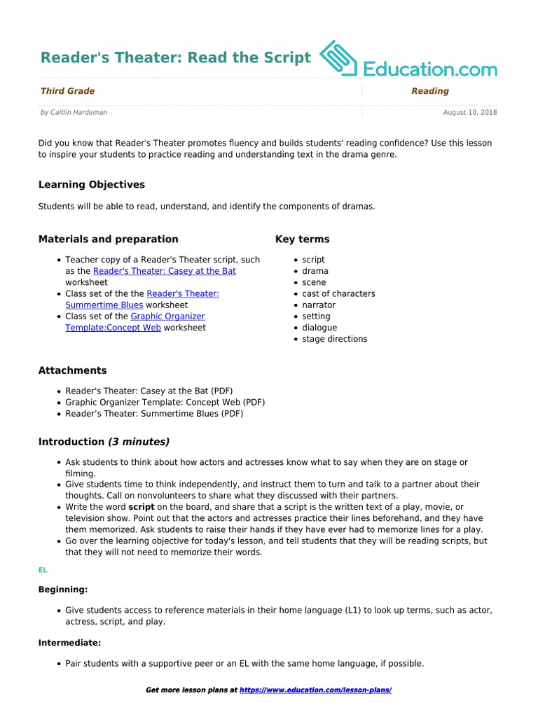 Readers Theater Read The Script | PDF | Actor | Reading Comprehension