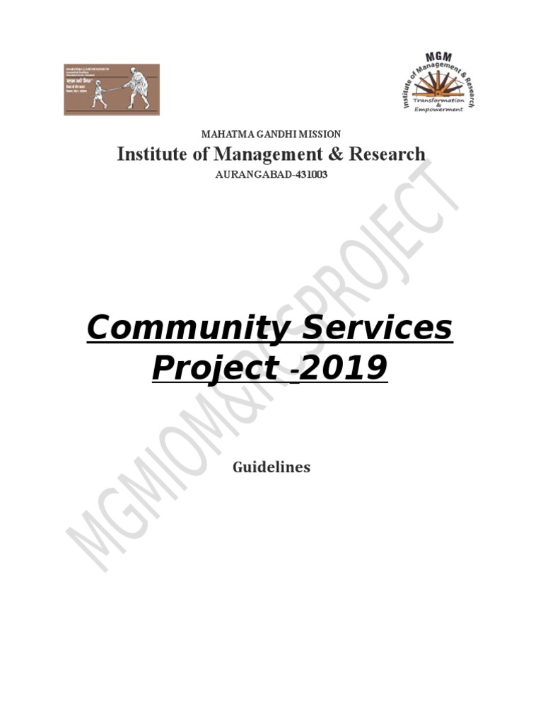 Community Services Project Guidelines 2019 | PDF | Art