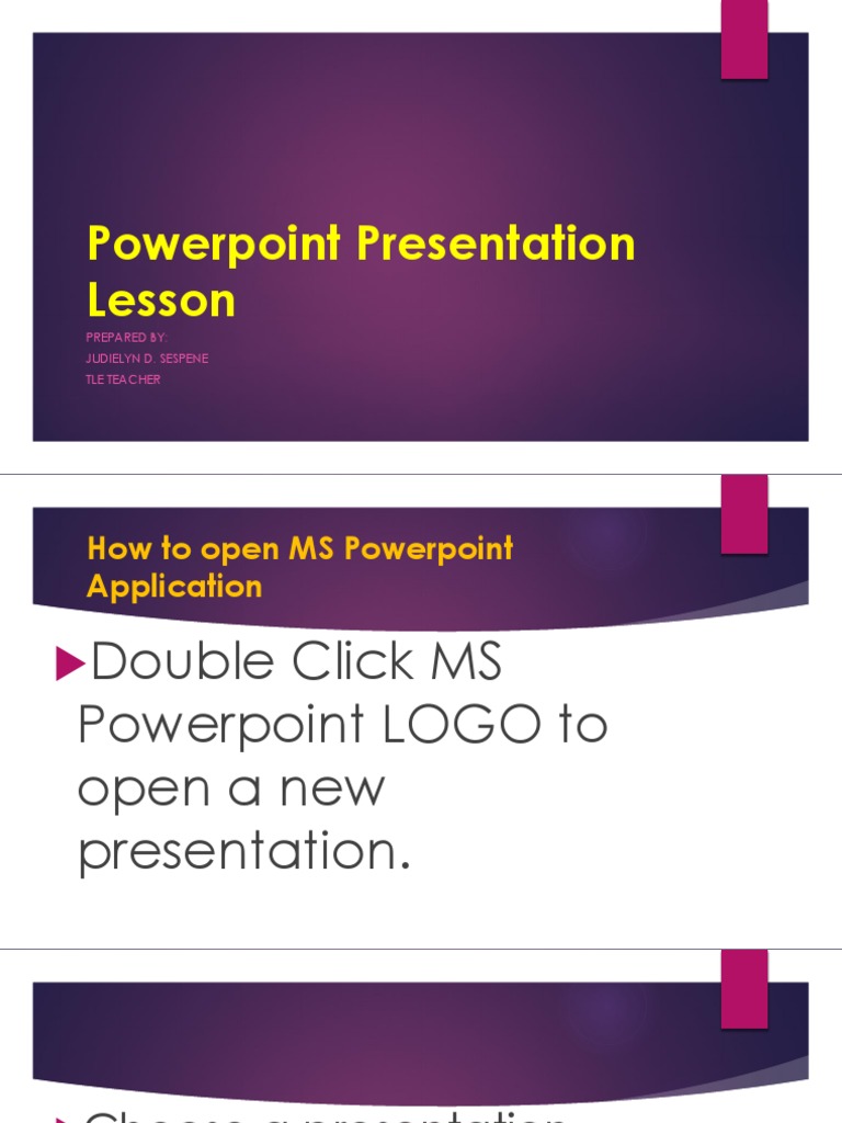 TLE PowerPoint Lesson Guide | PDF | Microsoft Power Point | Computer ...