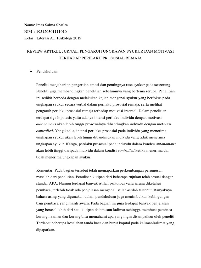 Review Artikel Jurnal | PDF