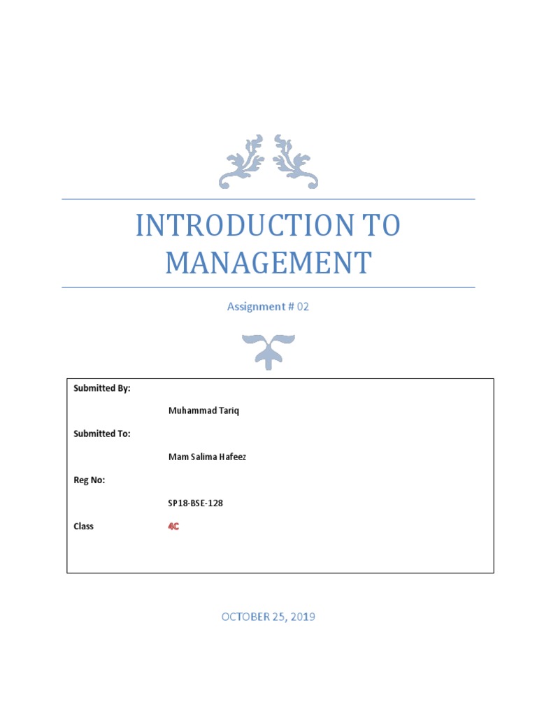 Introduction To Management: Assignment # 02 | PDF | Computers