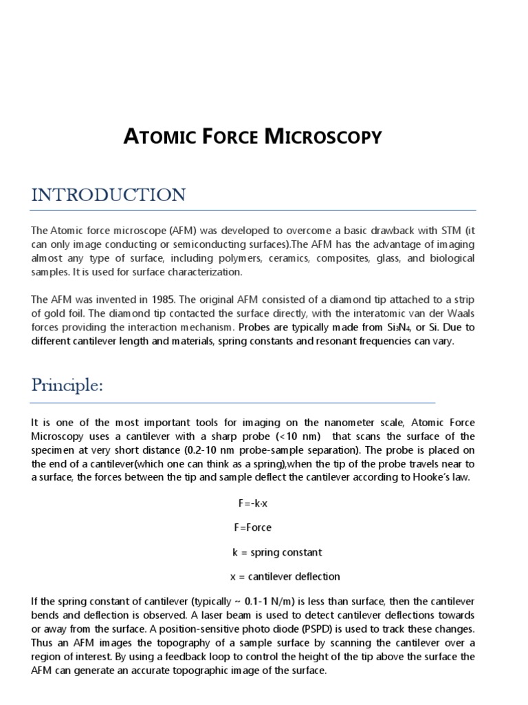 Atomic Force Micros | PDF | Atomic Force Microscopy | Scientific Techniques