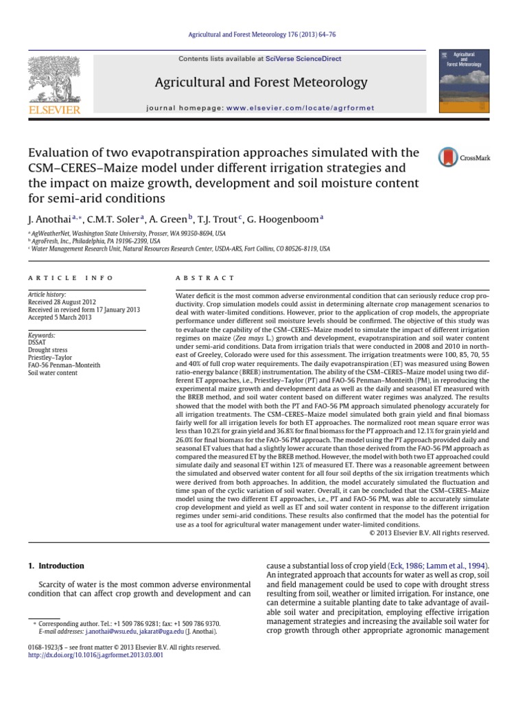 J. Anothai, C.M.T. Soler, A. Green, T.J. Trout, G. Hoogenboom | PDF ...