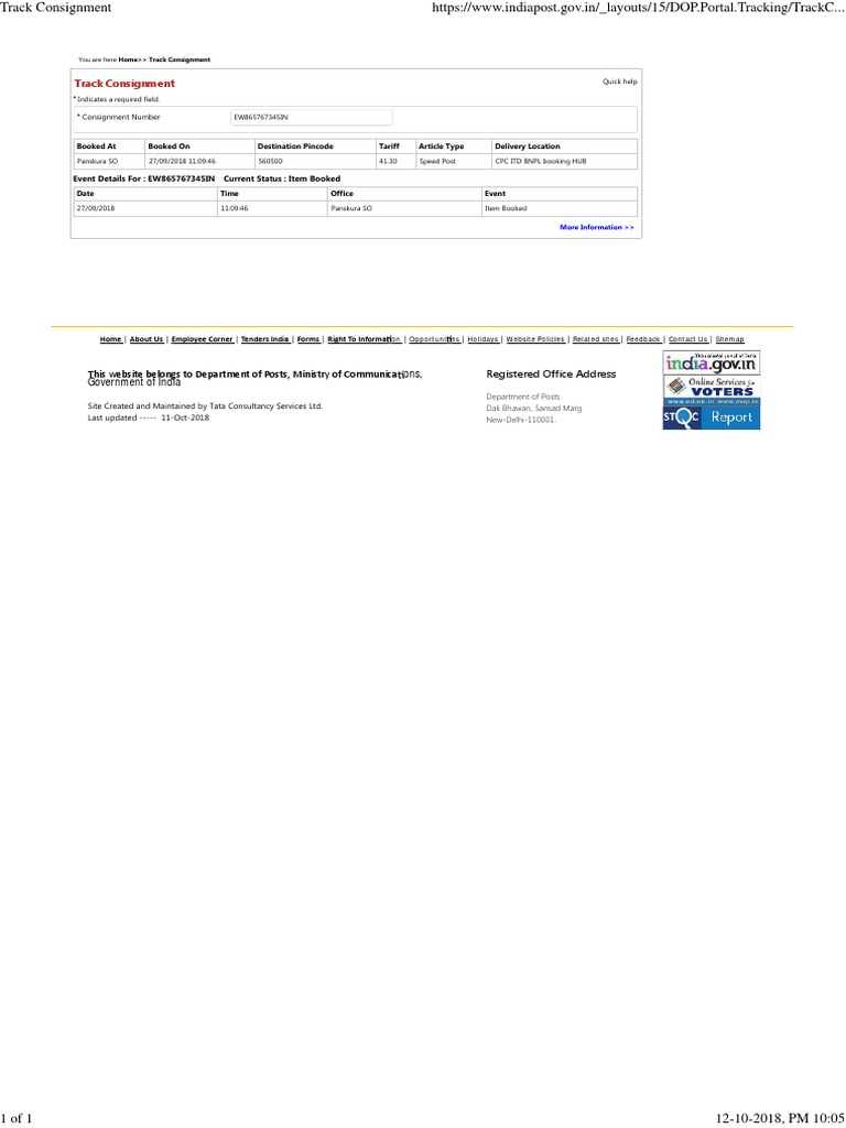 Track Your Consignment Status | PDF