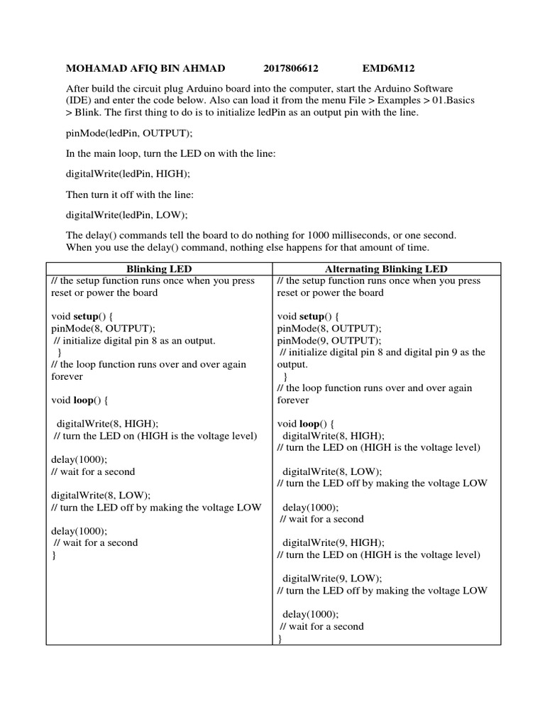 Blink | PDF | Arduino | Digital Electronics
