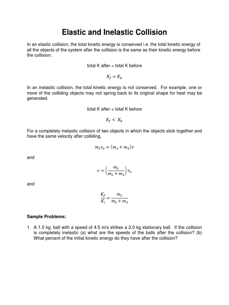 Elastic vs Inelastic Collisions Explained | PDF | Technology & Engineering