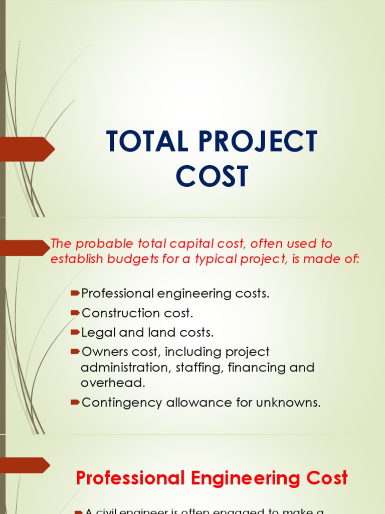 Total Project Cost 1 | Download Free PDF | Engineering | Economies