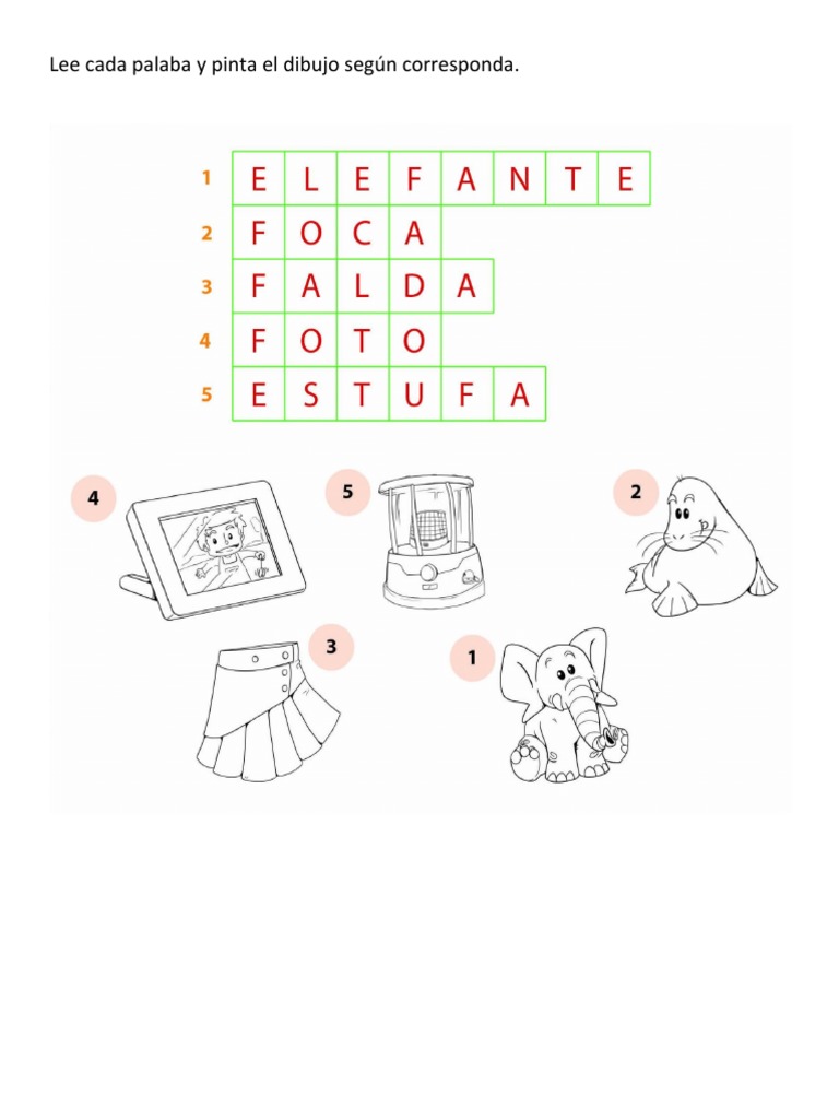 ACTIVIDADES Letra F | PDF