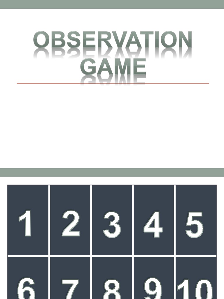 Observation Game | PDF