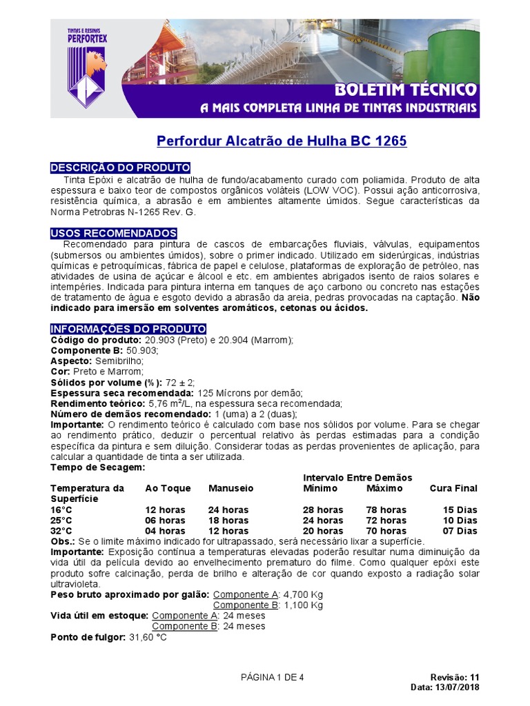 20903 Tinta Epóxi e Alcatrão de Hulha BC 1265 | PDF | Tinta | Materiais