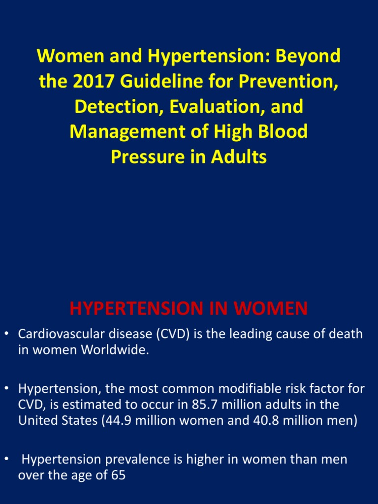 Women and Hypertension: Beyond The 2017 Guideline For Prevention ...