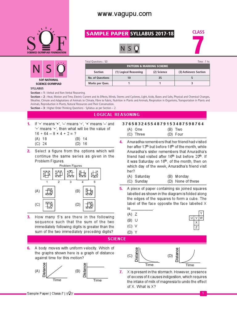 SOLUTION: Nso Sample Paper Class Studypool, 40% OFF
