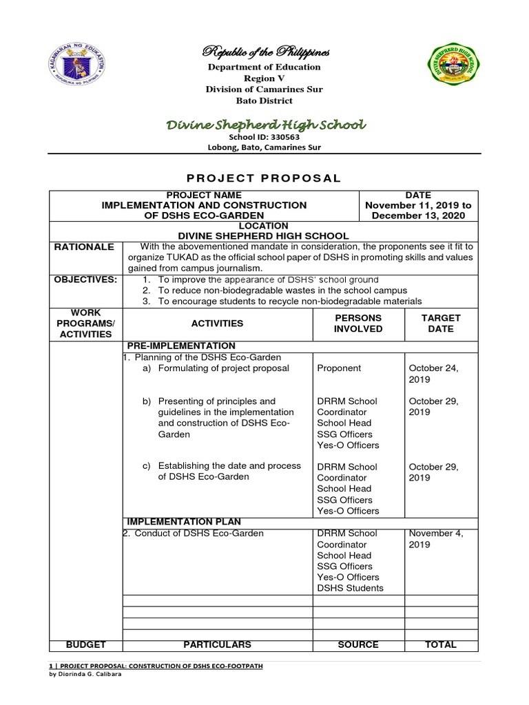 Project Proposal For School Pavement | PDF | Business