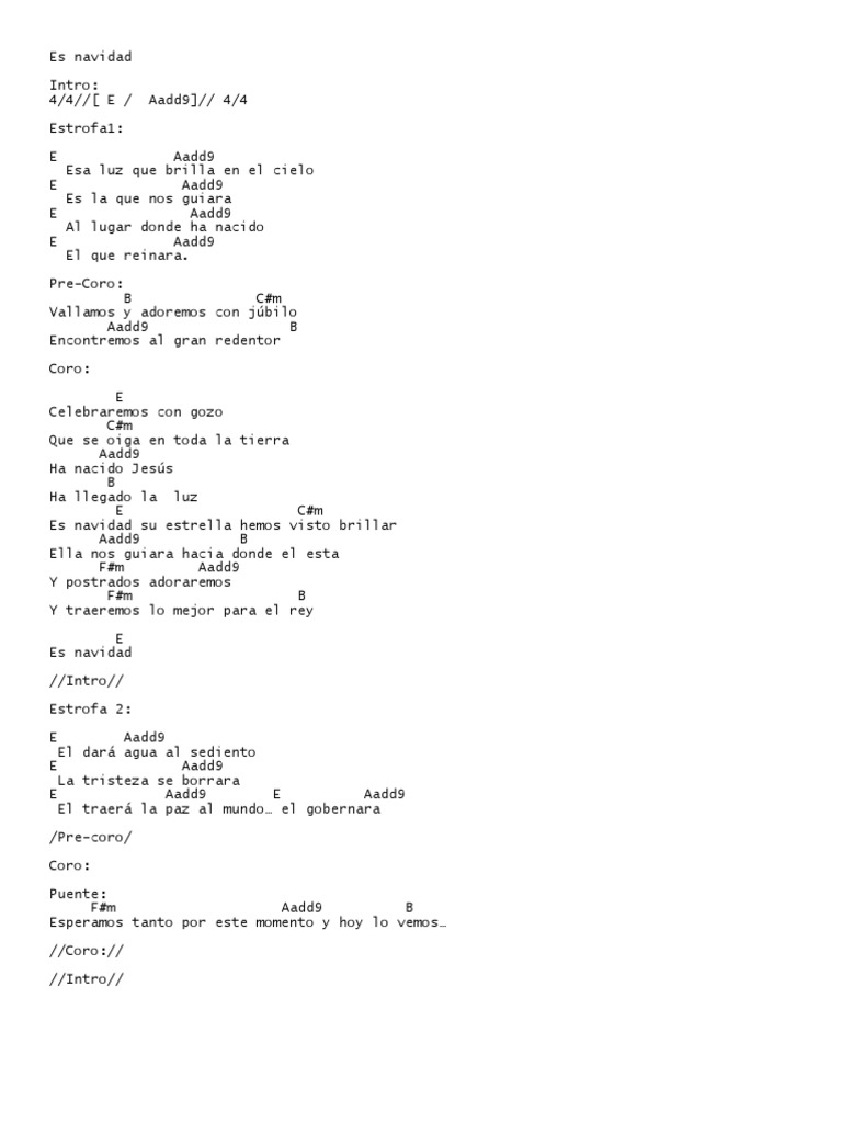 Es Navidad - Tercer Cielo - Acordes | PDF | Arte