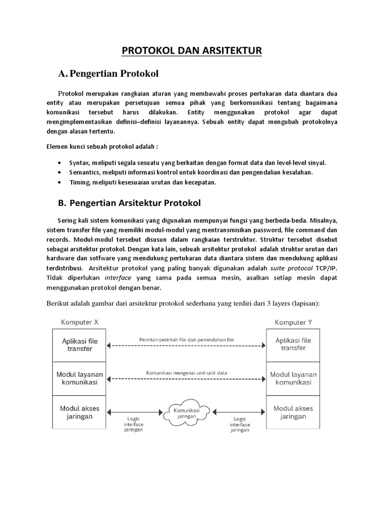 Tugas Komunikasi Data - Protokol Dan Arsitektur Protokol | PDF