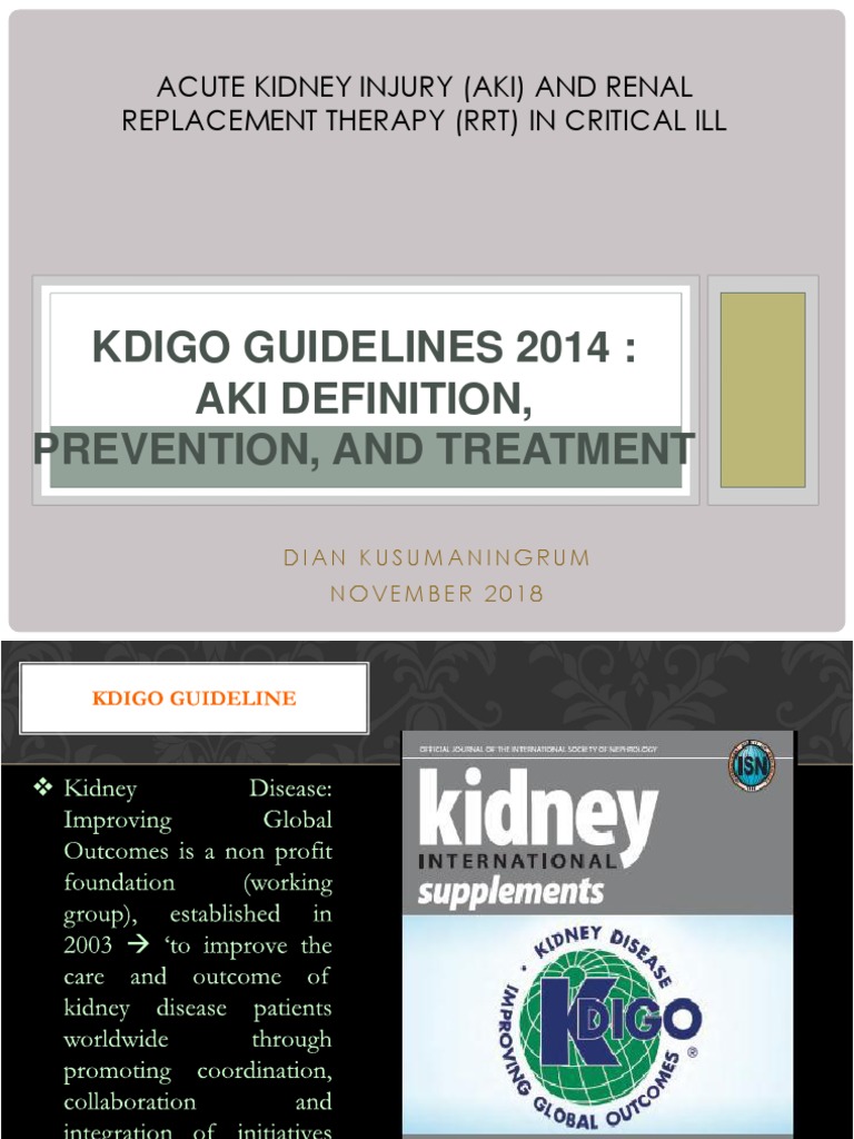 Kdigo Guidelines 2014: Aki Definition, Prevention, and Treatment | PDF ...