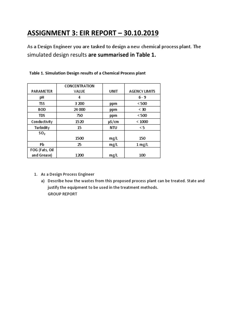 EIR Report Assigment 30.10.2019 | PDF