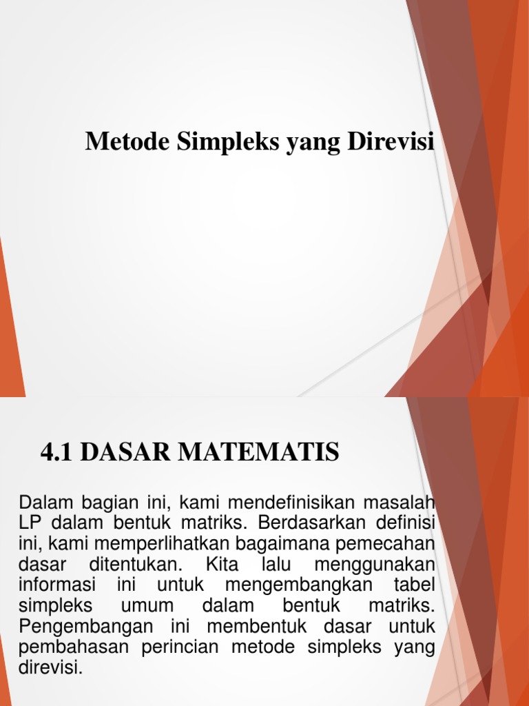 Metode Simpleks Yg Direvisi | PDF