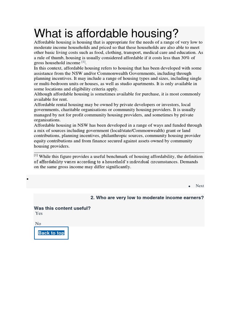 What Is Affordable Housing | PDF
