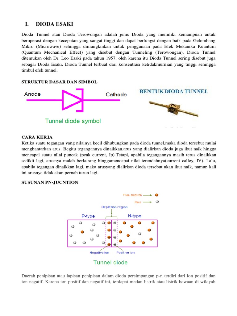 KARAKTERISTIK DAN APLIKASI DIODE TUNNEL | PDF