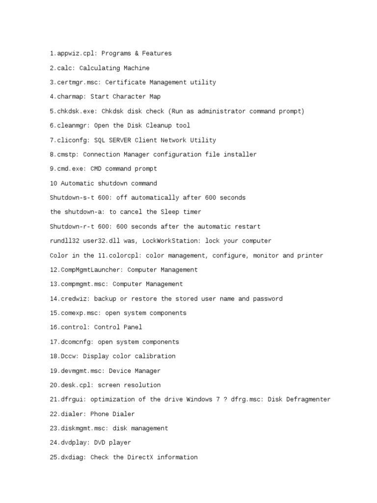 Top Windows Commands to Optimize Your PC | PDF | Command Line Interface ...