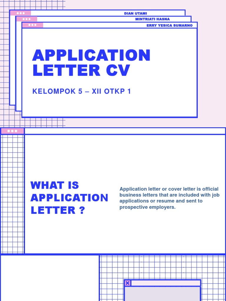 Application Letter CV: Kelompok 5 - Xii Otkp 1 | PDF | Résumé | Cognition