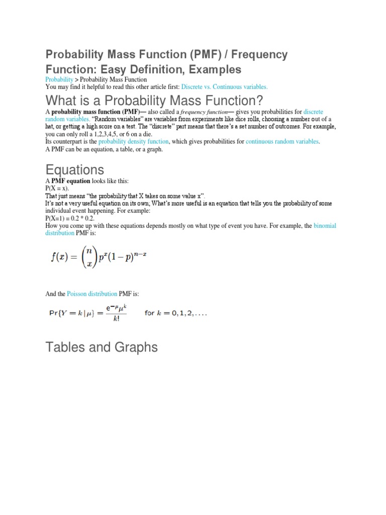 What Is A Probability Mass Function? | PDF | Probability Distribution ...
