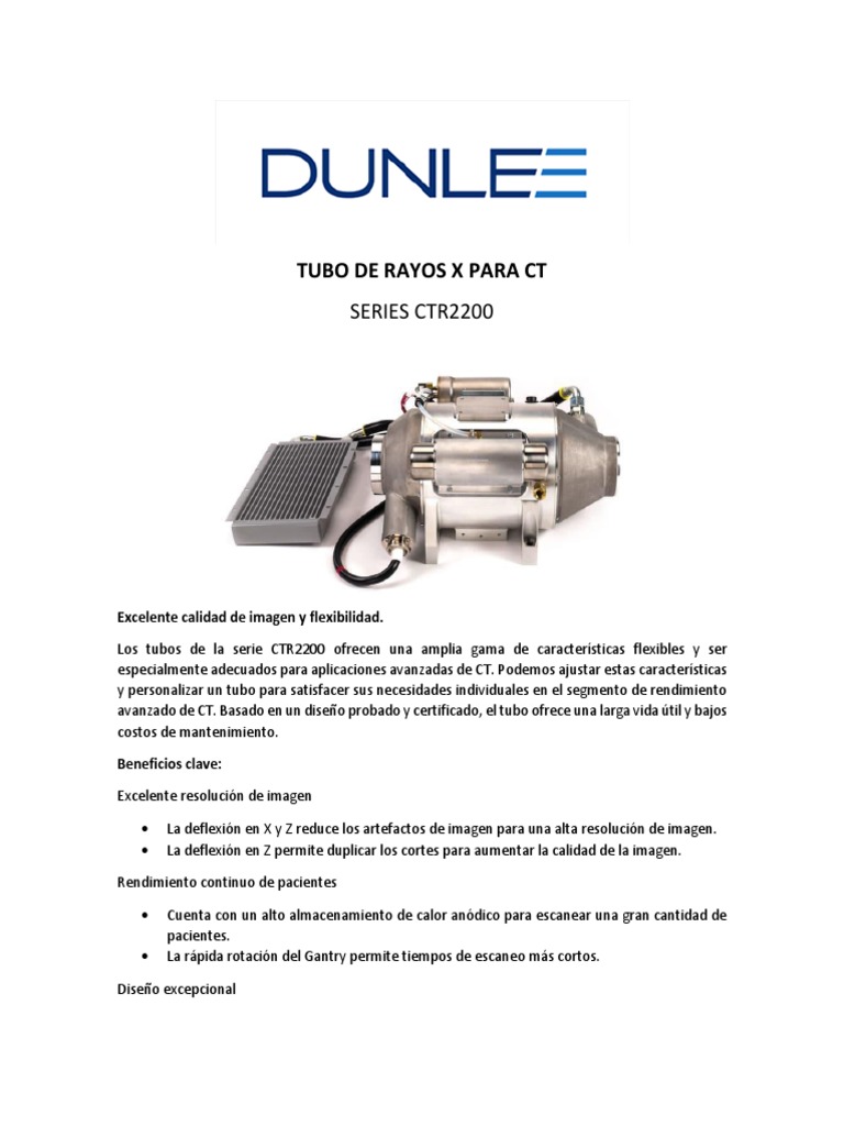 Tubo de Rayos X para CT Dunlee | PDF | Tubo vacío | Rayo X