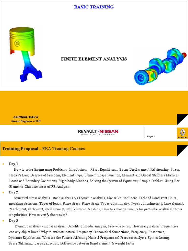 Fea Basics | PDF | Finite Element Method | Stress–Strain Analysis