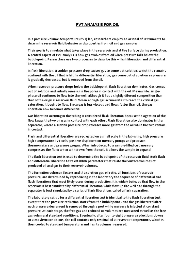 PVT Analysis for Reservoir Engineers | PDF | Petroleum Reservoir | Gases
