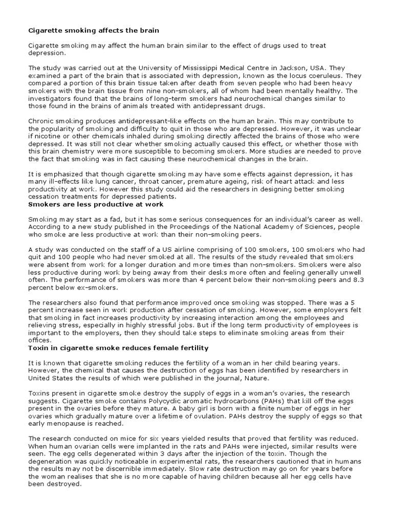 Evils of Smoking | PDF | Tobacco Smoking | Addiction