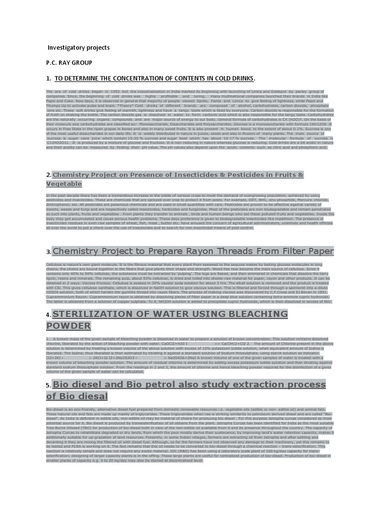 Chemistry Project To Prepare Rayon Threads From Filter Paper | PDF ...