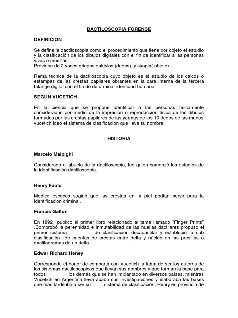 Dactiloscopia Forense | PDF | Huella dactilar