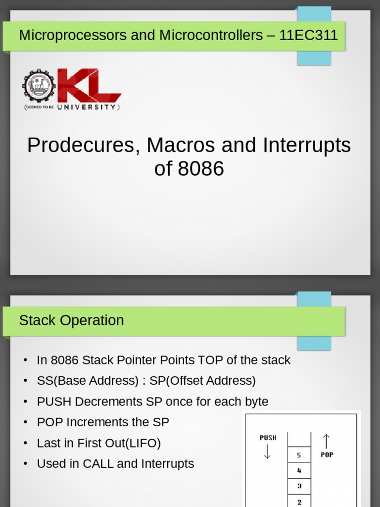 8086 Procedures Macros Interrupts Pdf Subroutine Office Equipment