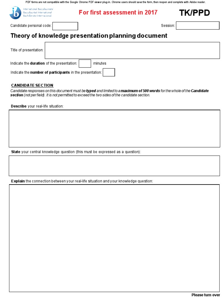 TK/PPD: Theory of Knowledge Presentation Planning Document | PDF ...